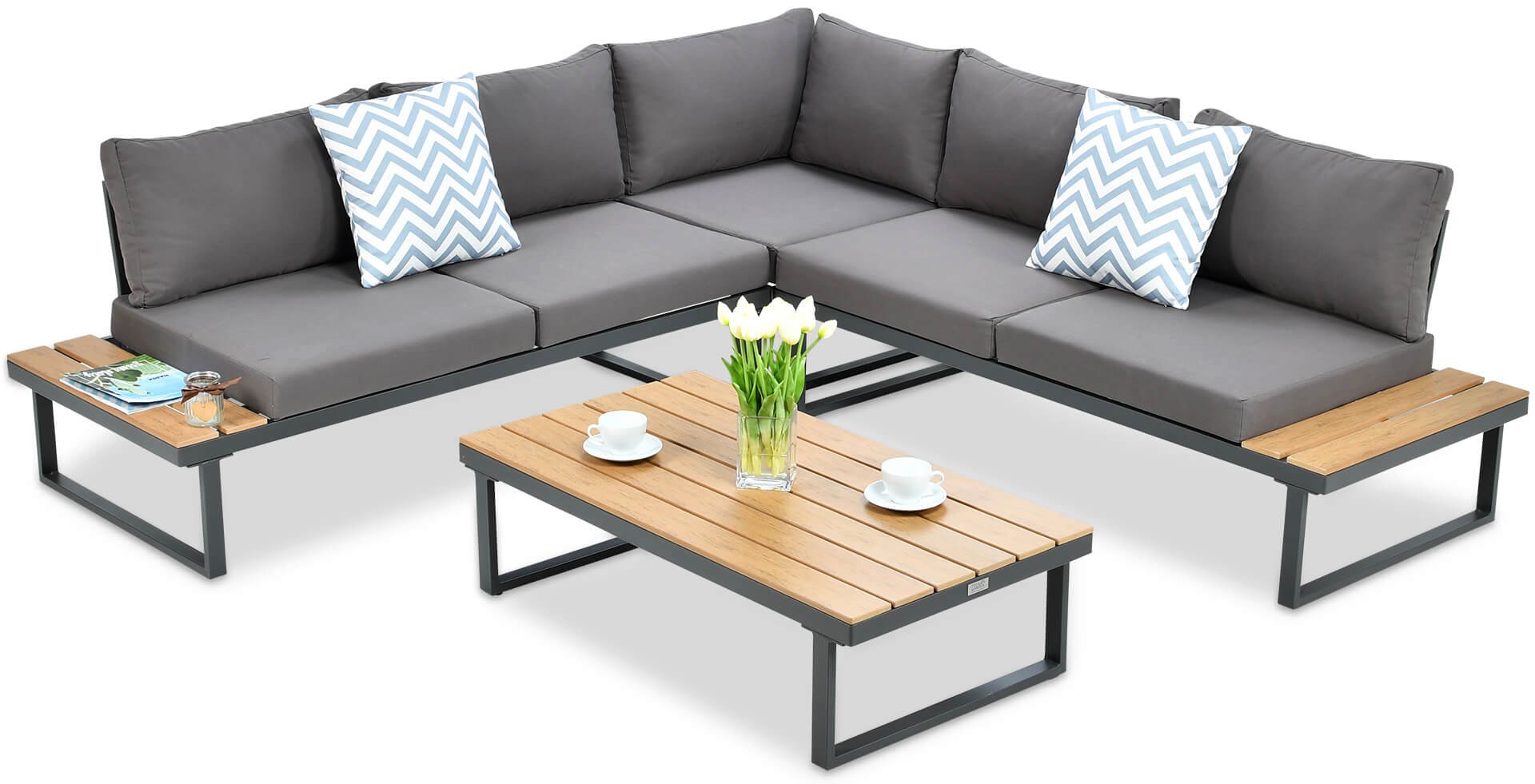 Narożnik wypoczynkowy EMERSON Dark Grey - FocusGarden.pl