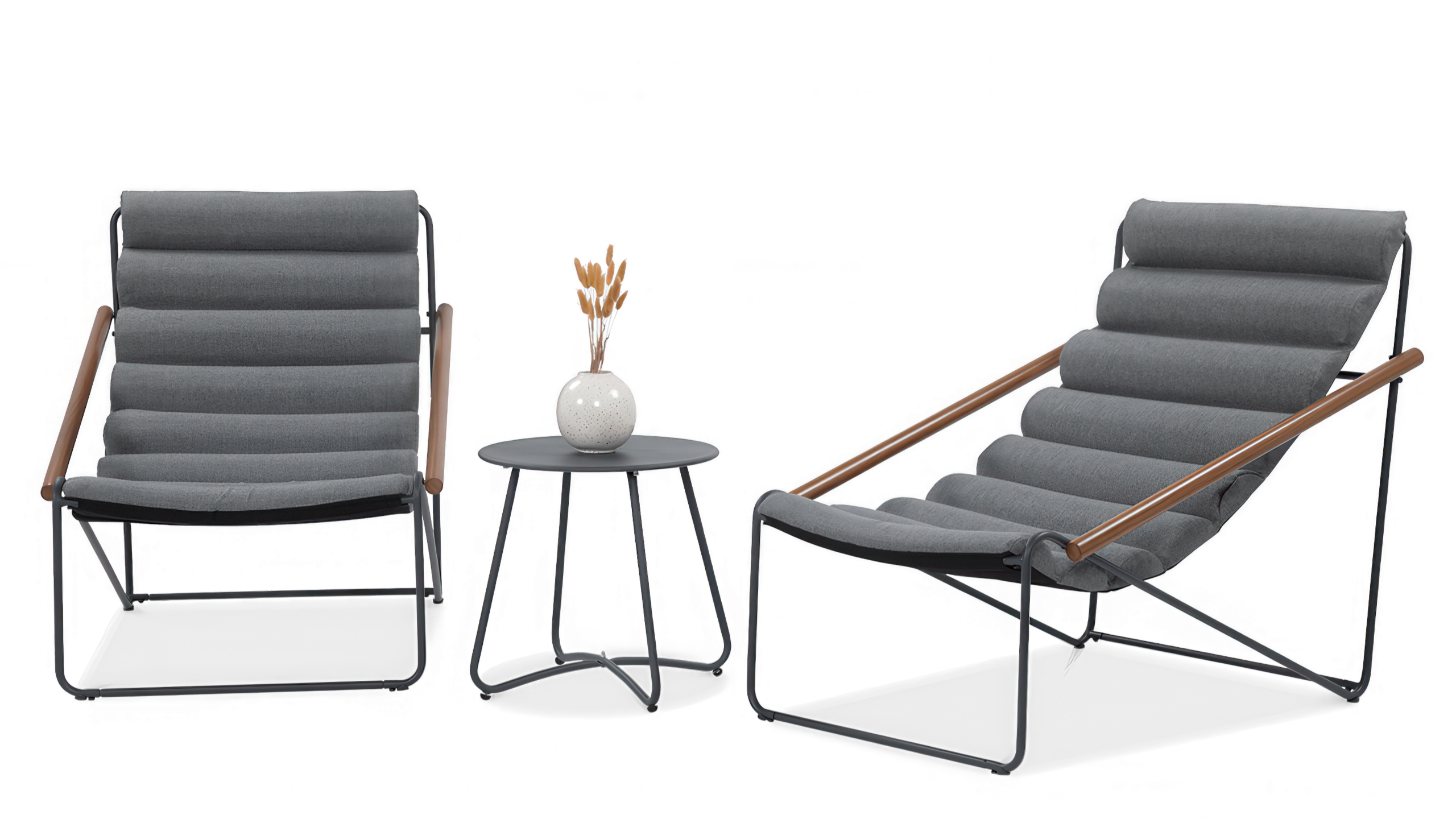 Meble tarasowe ART dwa fotele i stolik antracytowe - Focus Garden