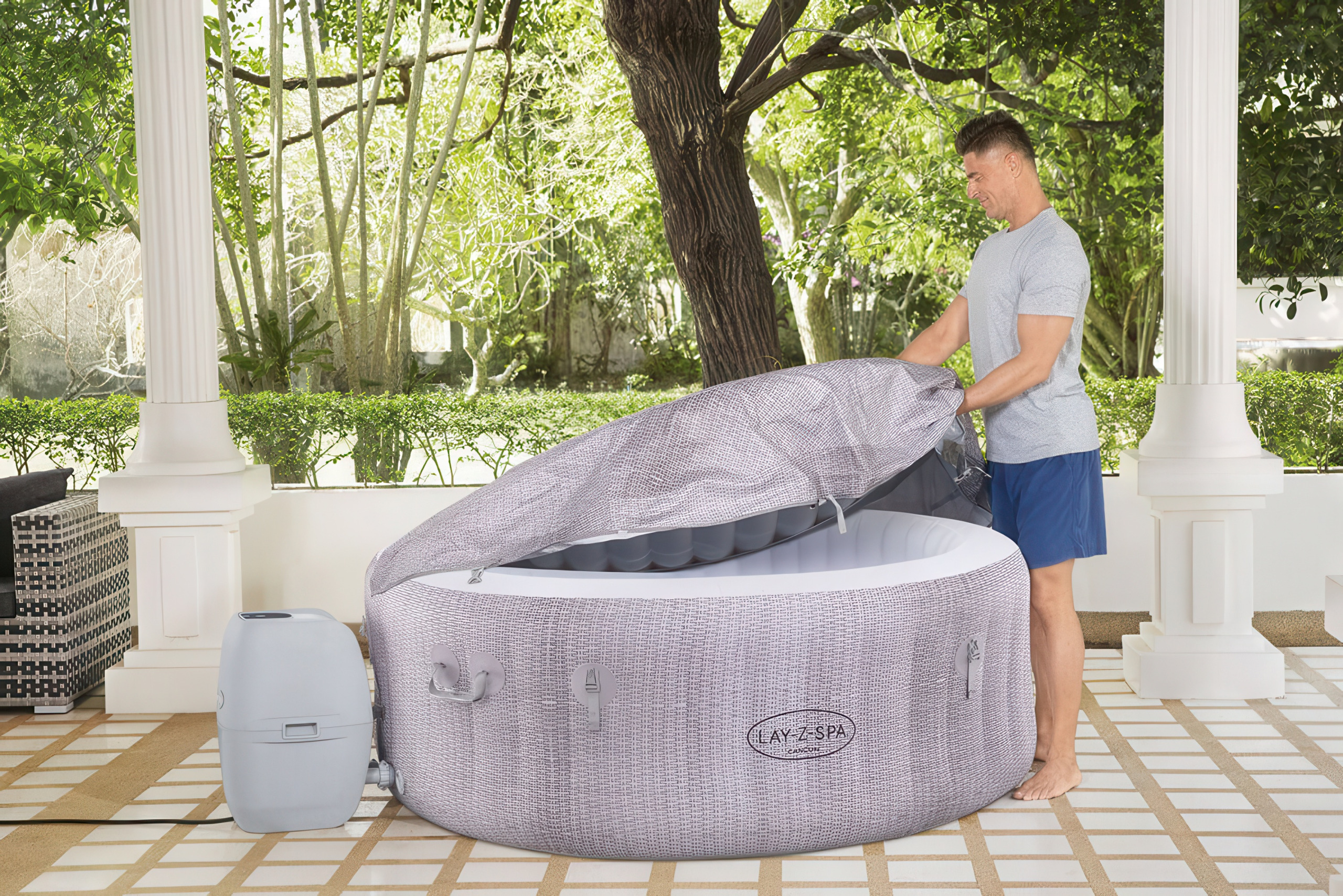 Jacuzzi ogrodowe CANCUN, dmuchane 4-osobowe - Bestway