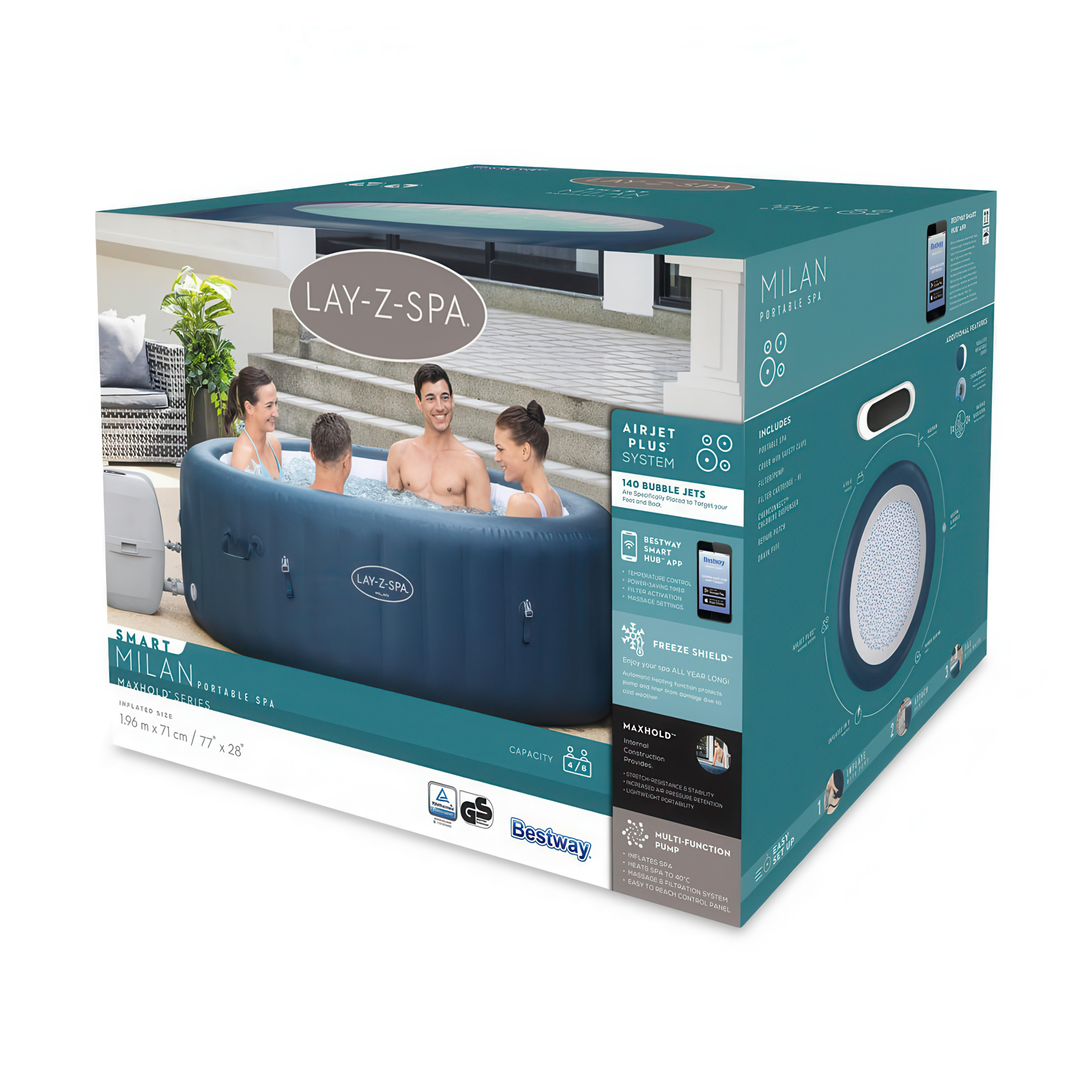 Dmuchana wanna z hydromasażem MILAN Smart 1,9m - Bestway