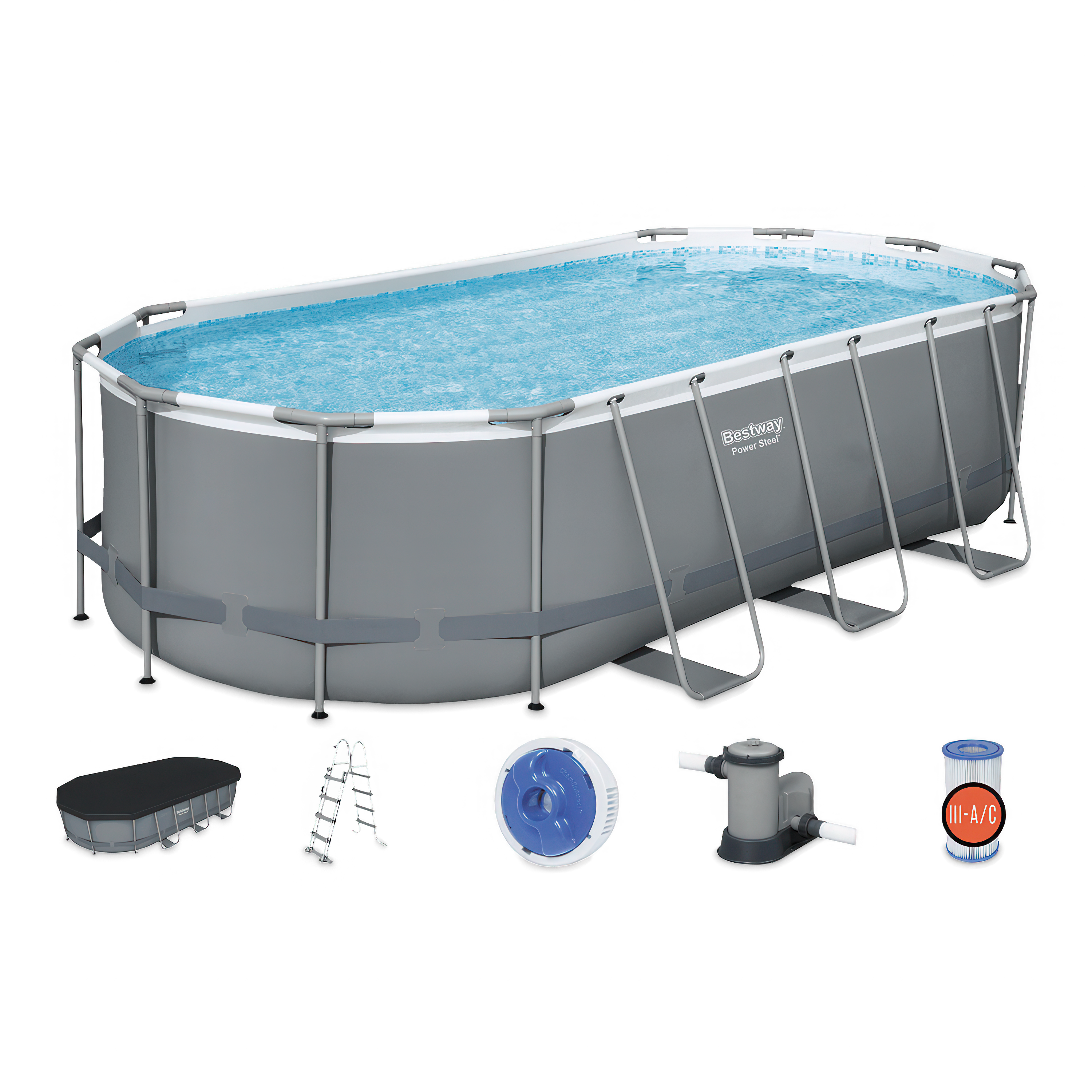 Basen prostokątny Bestway Power Steel z pompą 5,5x2,7x1,2 m